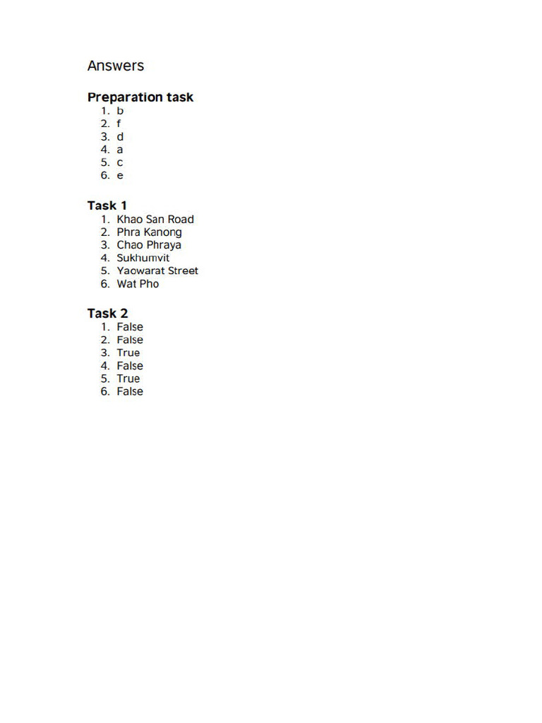 Reading B1 A Travel Guide KEY | PDF