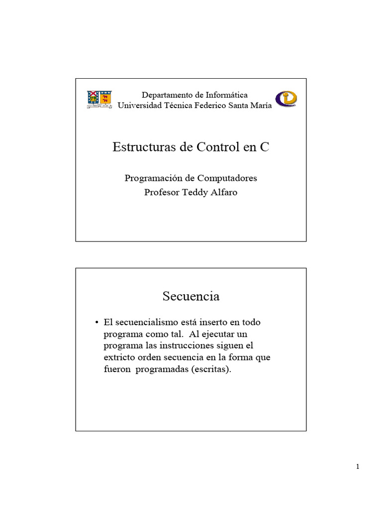 Tema5 - Estructuras de Control en C | PDF | Flujo de control ...