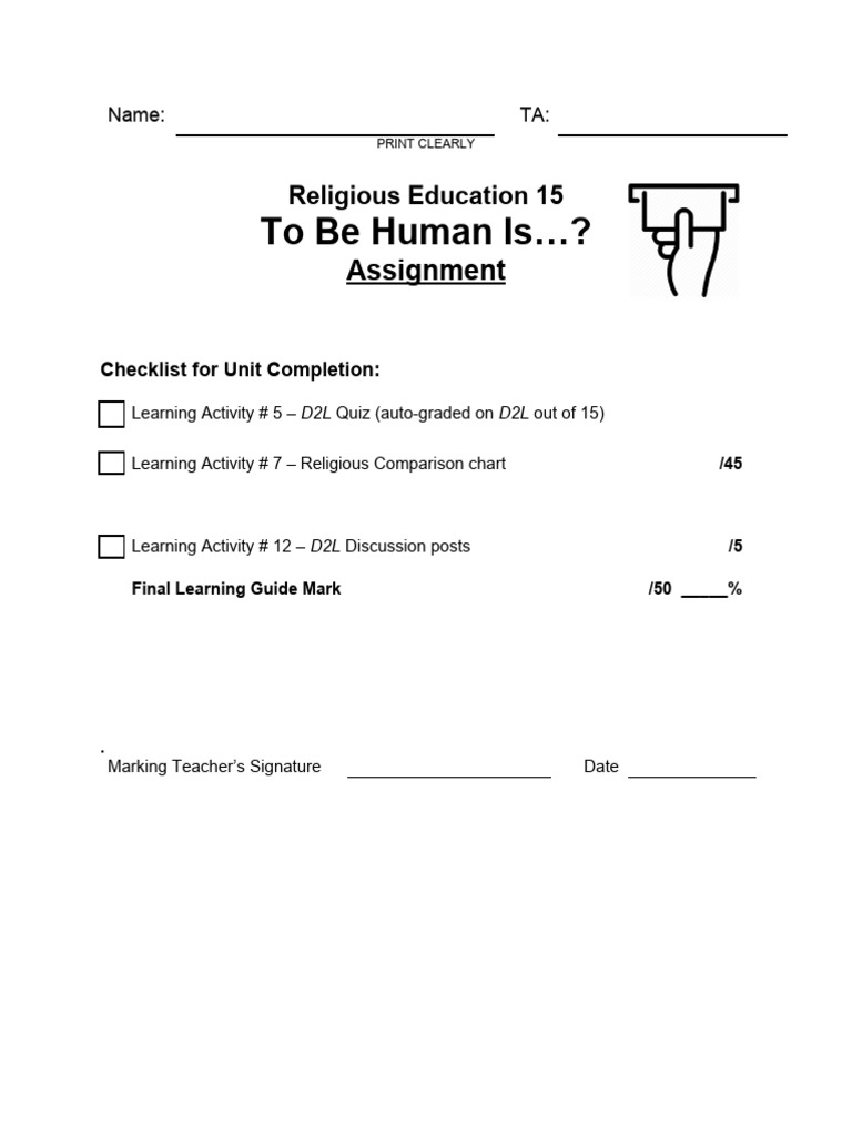 To Be Human Is - Assignment 2020 | PDF | Genesis Creation Narrative ...