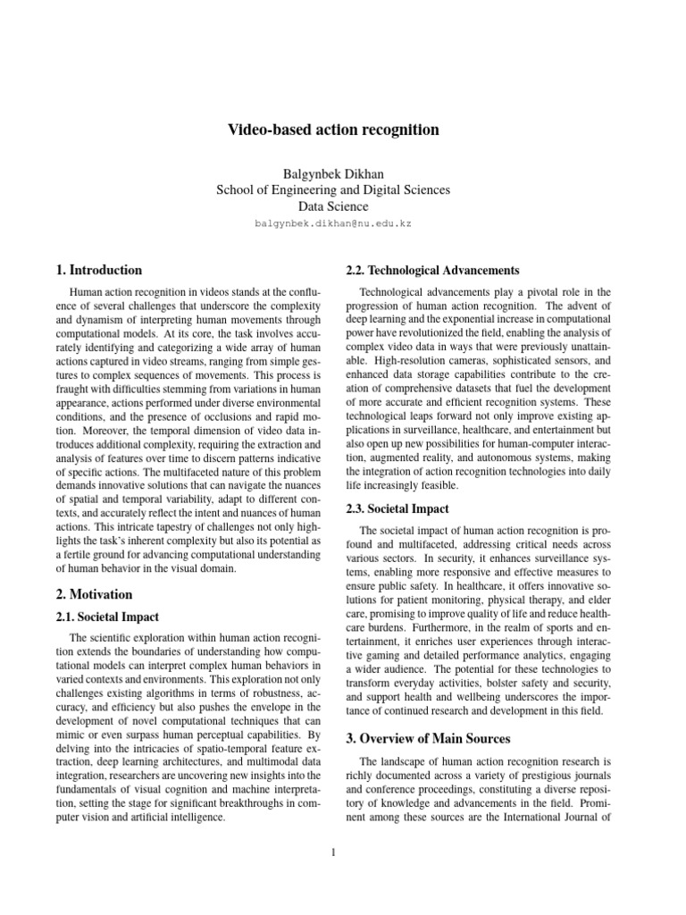 Video_based_action_recognition_RM | PDF | Computer Vision | Deep Learning