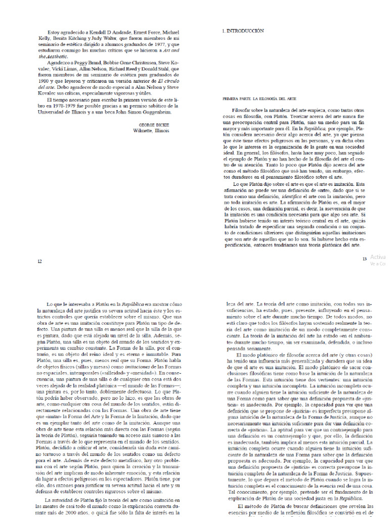 Dickie, El Circulo Del Arte. Cap 1 y 5 | PDF
