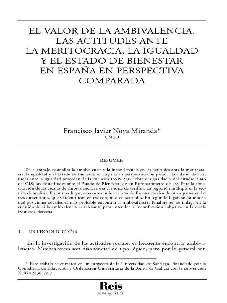 El Valor de La Ambivalencia Las Actitudes Ante La | PDF | Desempleo ...