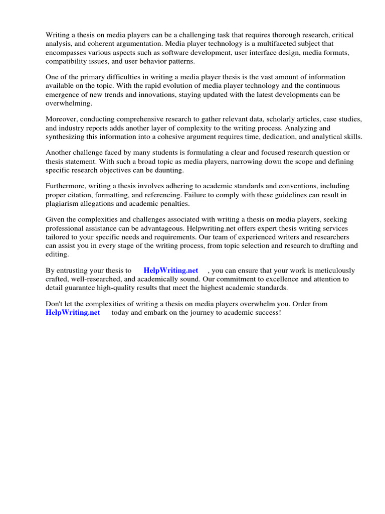 Media Player Thesis | PDF | Multimedia | Social Media