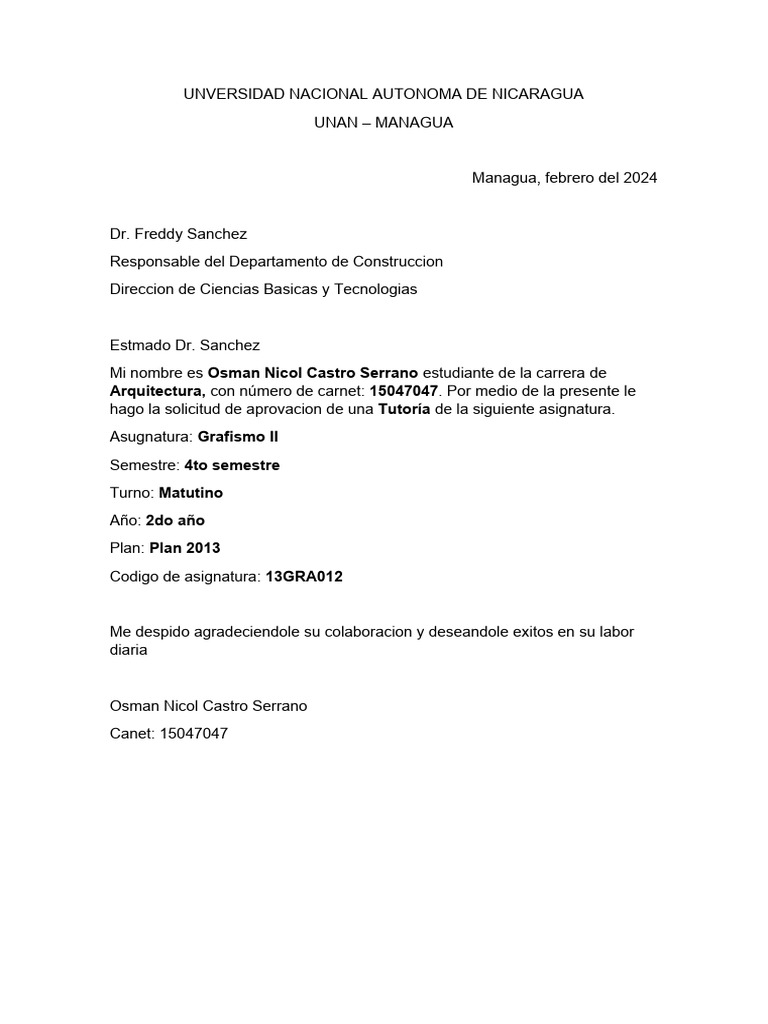 Solicitud Tutoria | PDF