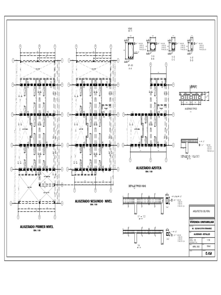 Planos de Estructuras E-2 | PDF