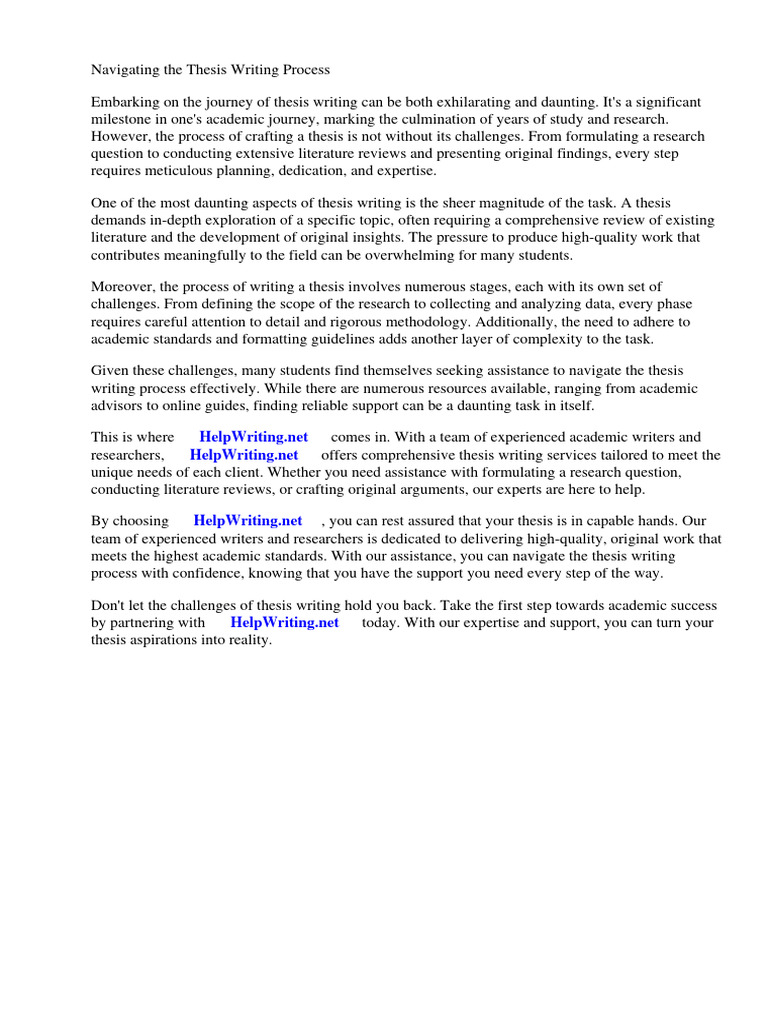 Thesis Writing Process | PDF | Thesis | Methodology