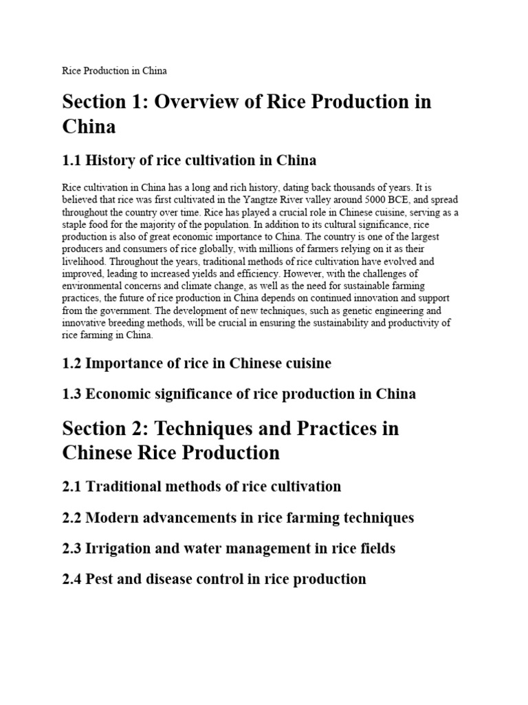 Rice Cultivation Techniques in China | PDF | Wellness | Science ...