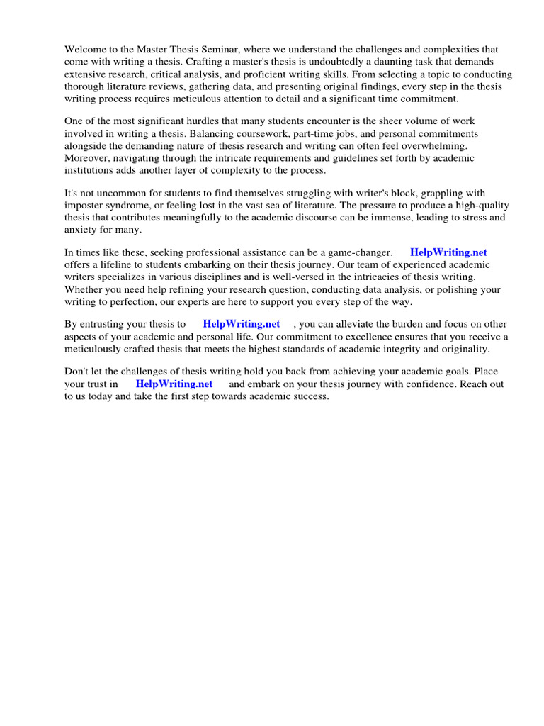 Master Thesis Seminar | PDF | Thesis | Knee