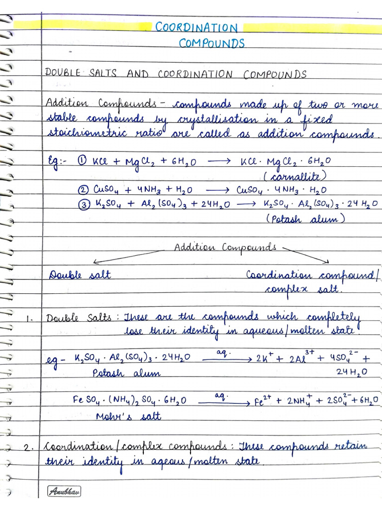 Coordination Compounds | PDF