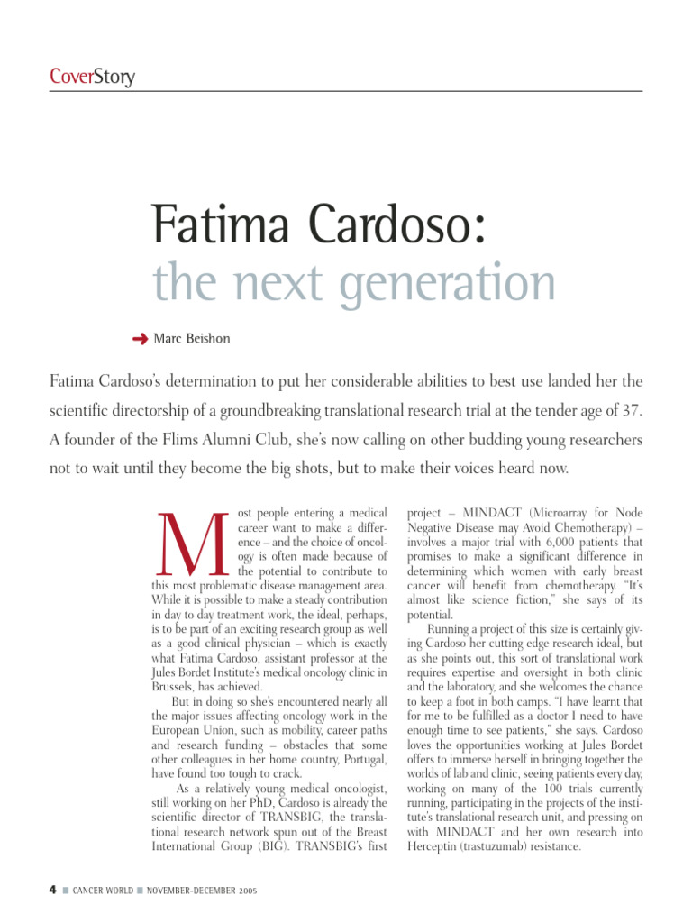 Fatima Cardoso: the next generation | PDF | Oncology | Breast Cancer
