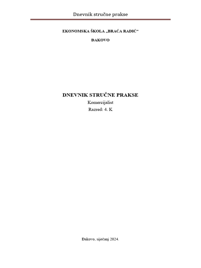 Petar Gruber - Dnevnik Stručne Prakse | PDF