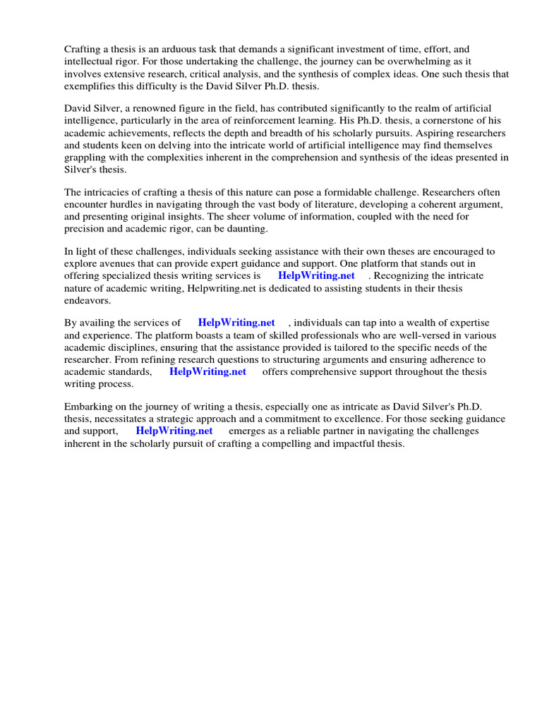 David Silver PHD Thesis | PDF | Thesis | Doctor Of Philosophy