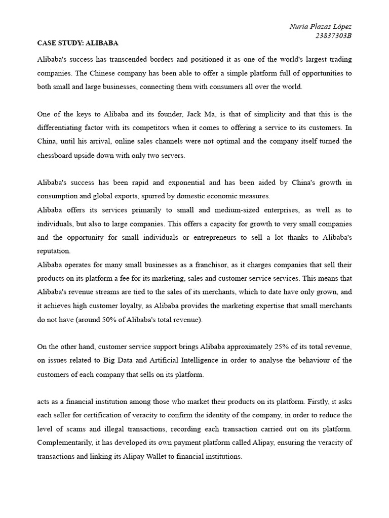 Alibaba Case Study | PDF | Alibaba Group | Economies