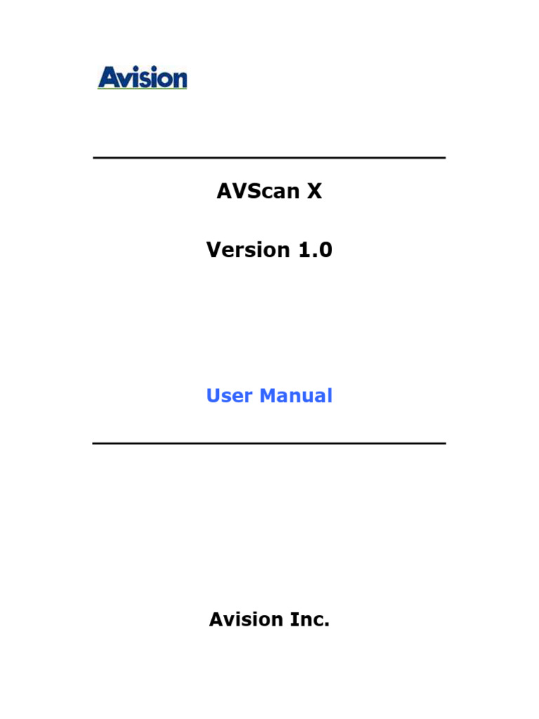 Avision Manual PDF | PDF | Image Scanner | Window (Computing)