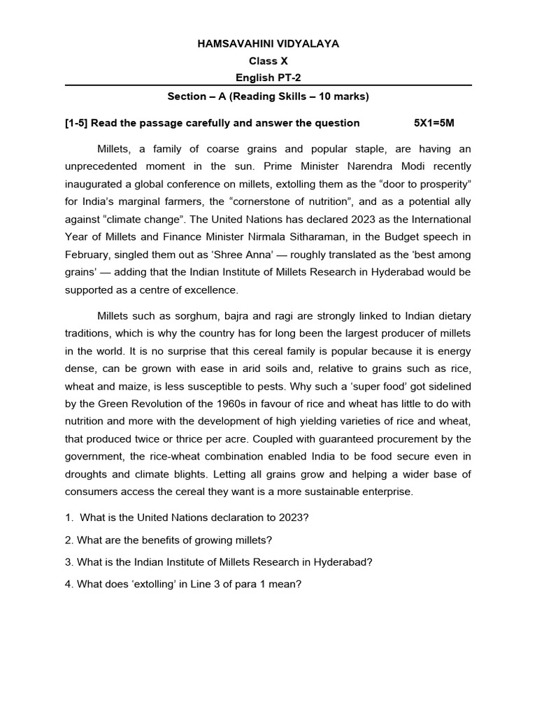 class X eng | PDF | Cereals | Rice