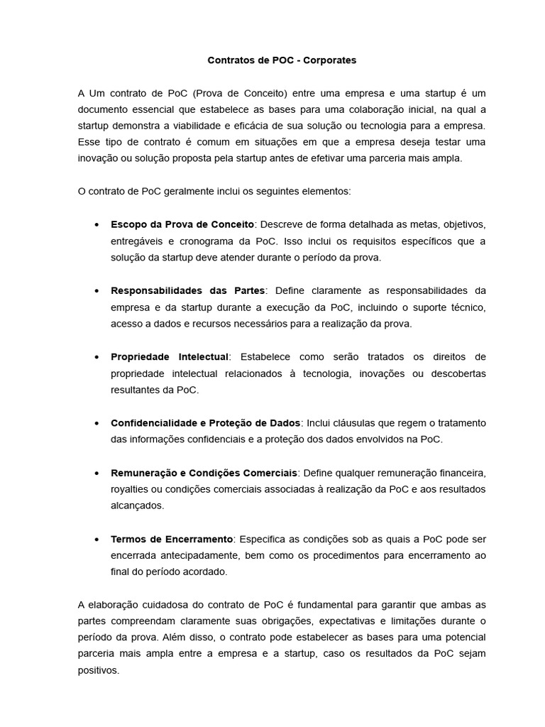 Contratos de POC - Corporates | PDF