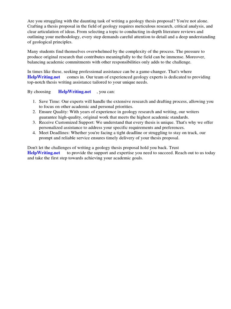 Geology Thesis Proposal | PDF | Geology | Thesis
