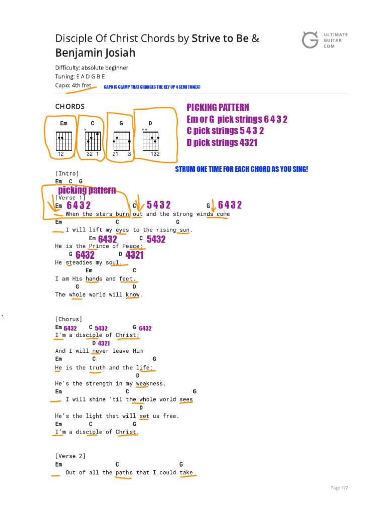 Disciple of Christ Chords by Strive To Betabs at Ultimate Guitar ...