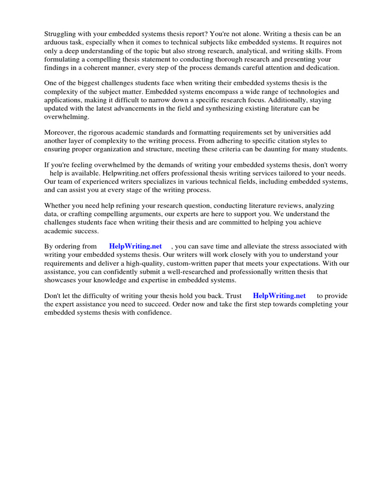 Embedded Systems Thesis Report | Download Free PDF | Microcontroller | Read Only Memory