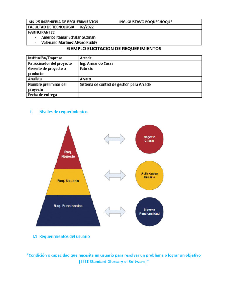 Ejemplo3 - Elicitacion de Requerimientos - Grupo7 | PDF | Business | Usuario (informática)