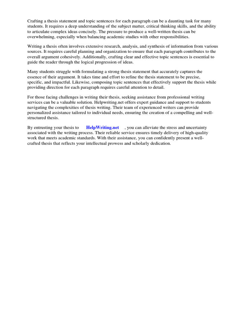 Thesis and Topic Sentence Writing Guide | PDF | Essays | Thesis