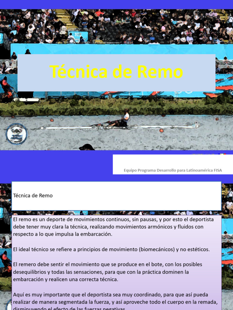 Técnica de Remo | PDF | Remo | Remo (deporte)