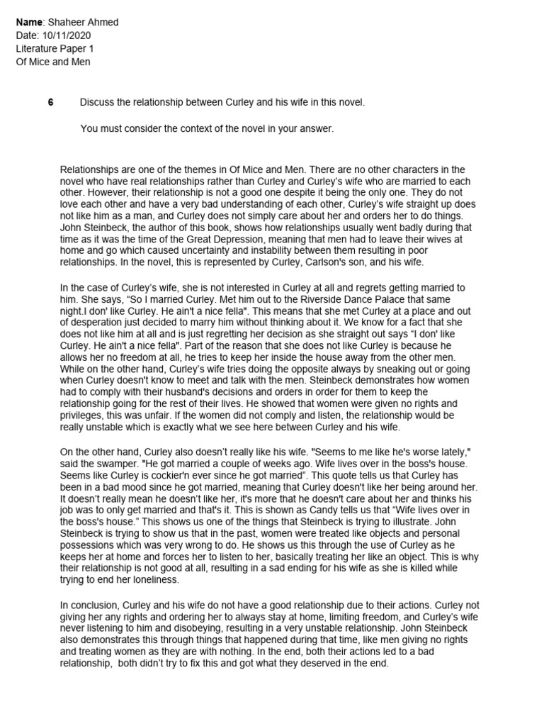 OMAM IGCSE Theme Question #2 | PDF