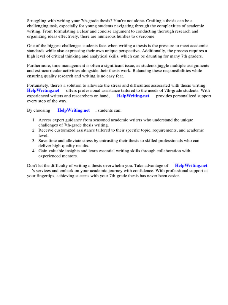 Thesis 7th Grade Pdf