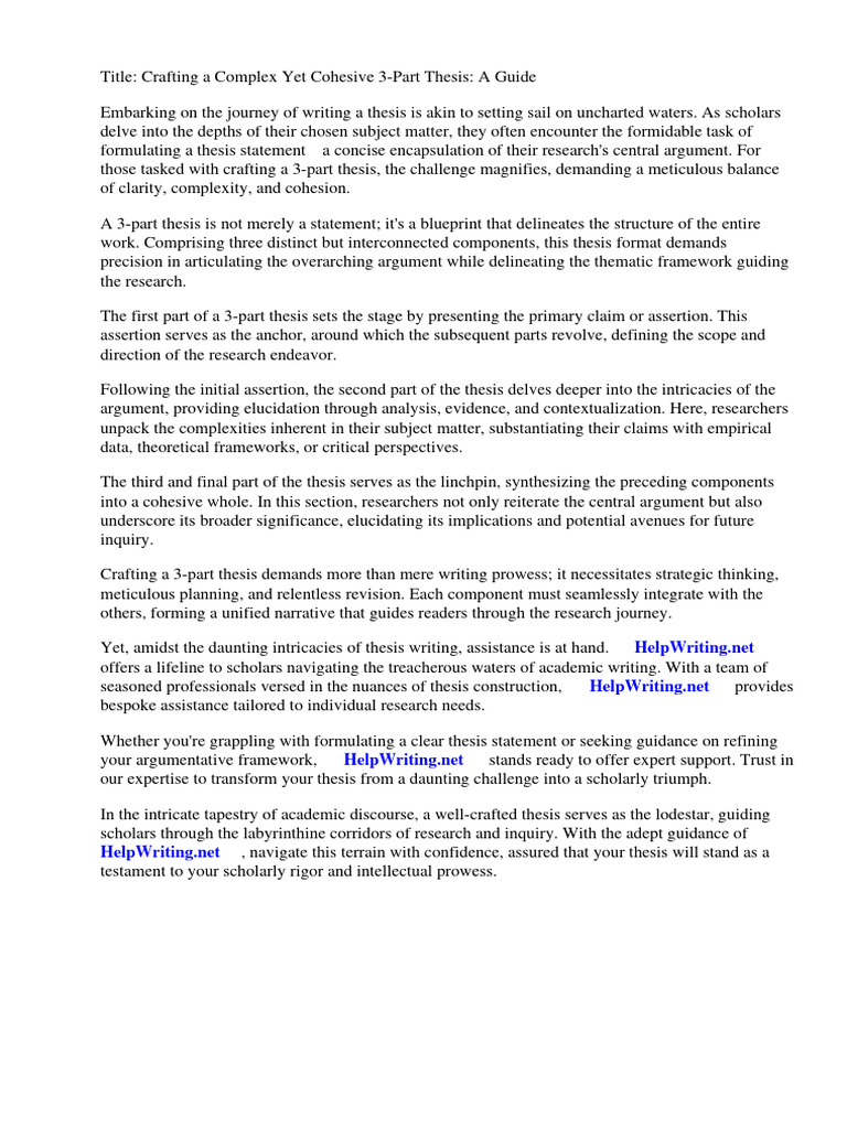 3 Part Thesis Example | PDF | Essays | Thesis