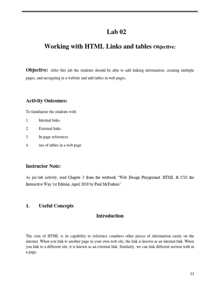 CSC336 Web Technologies LAB02 | PDF | Hyperlink | Html Element