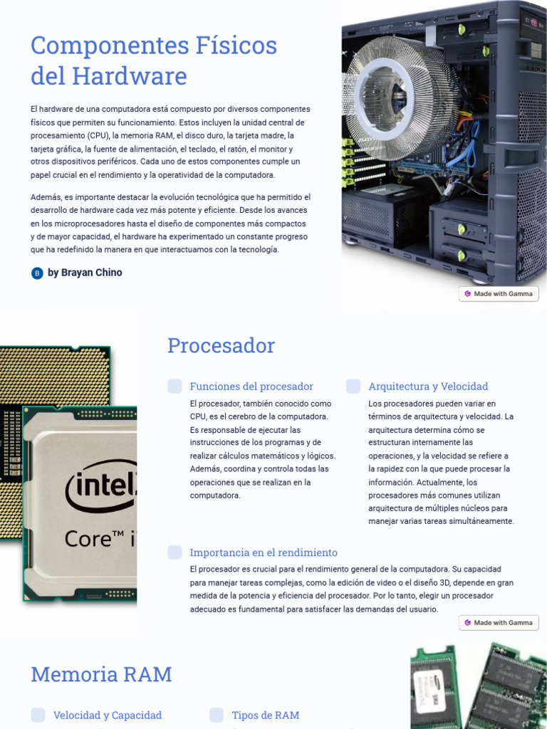 Componentes Fisicos Del Hardware | PDF | Informática | Tecnología