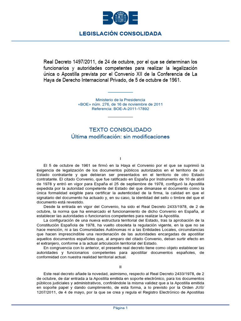 Apostilla: Autoridades y Procedimientos | PDF | Ministerio (Departamento de Gobierno) | Gobierno