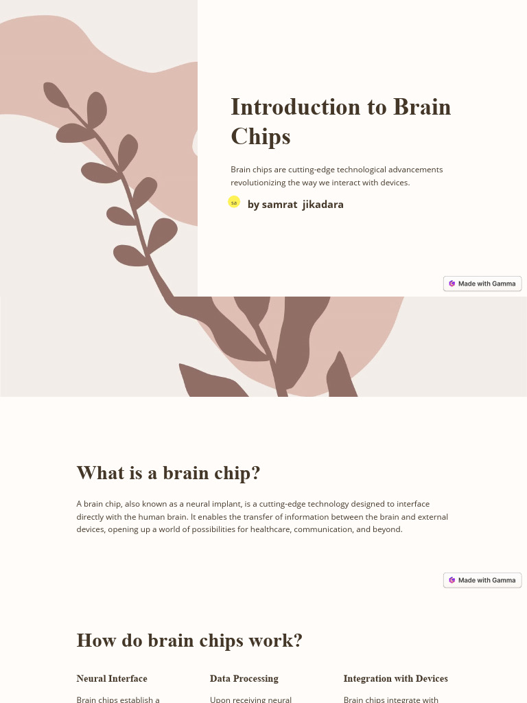 Introduction To Brain Chips | PDF | Cognitive Science | Neuroscience