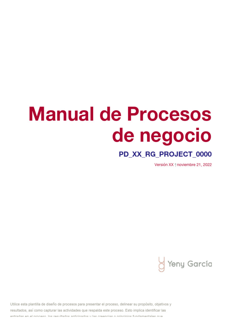 Template # 1 Manual de Procesos | PDF | Derechos de autor | Business
