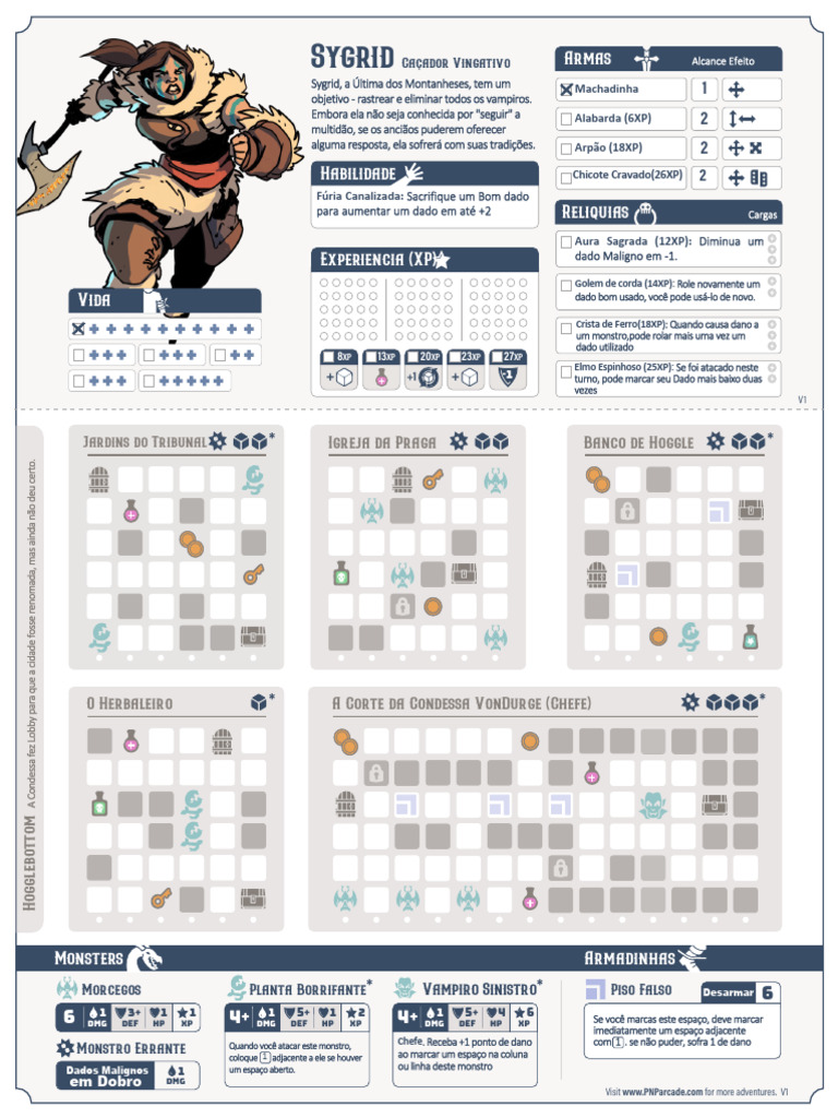 Dungeon Pages - YLA WK 02 Sygrid - Caçadora Vingativa (Hogglebottom ...