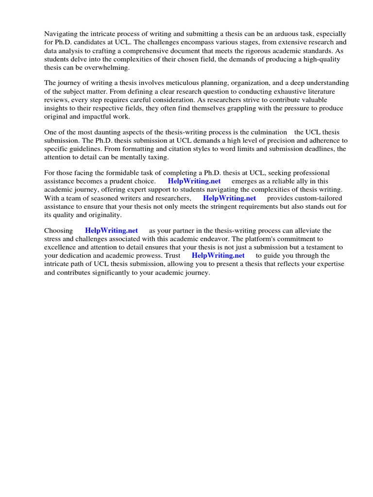 UCL PhD Thesis Submission Guide | PDF | Career & Growth