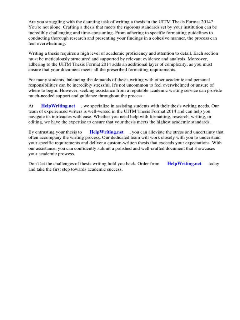 Uitm Thesis Format 2014 | PDF | Thesis | Science