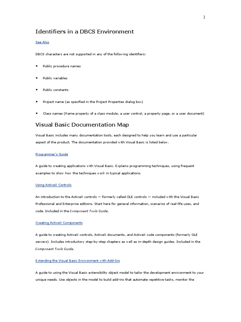 Visual Basic Documentation Map1 | PDF | Button (Computing) | Basic