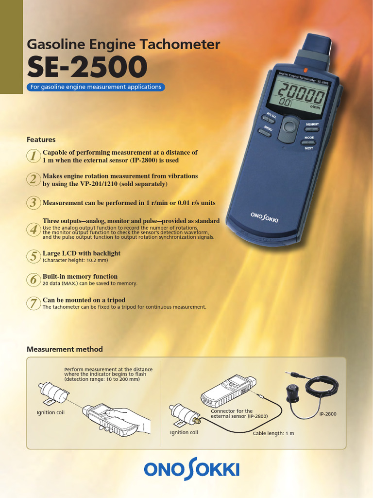 Gasoline Engine Tachometer: Features | PDF