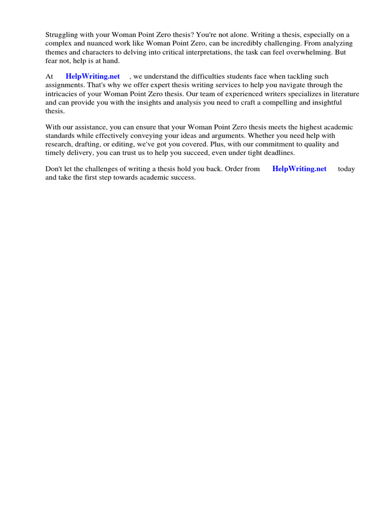 Woman Point Zero Thesis | PDF | Social Science | Mystery, Thriller ...