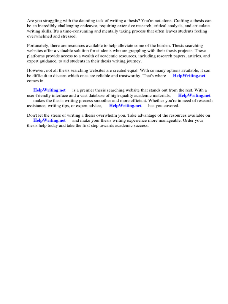 Thesis Searching Websites | PDF