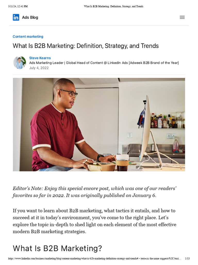 What Is B2B Marketing - Definition, Strategy, and Trends | PDF ...