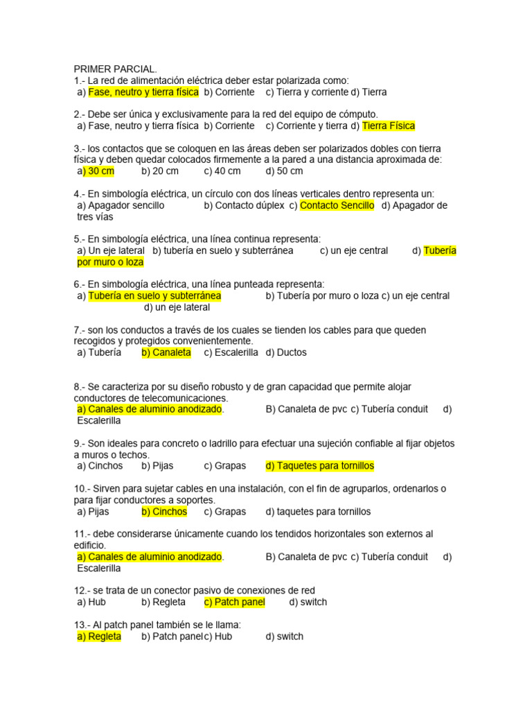 Reactivos - Examenes - Parciales Sub 1 Y2 | PDF | Servidor (Computación) | De igual a igual