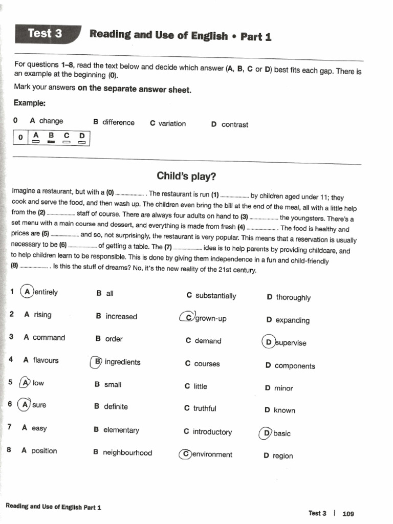 First for Schools Trainer 2 - Test 3 - Reading and Use of English | PDF
