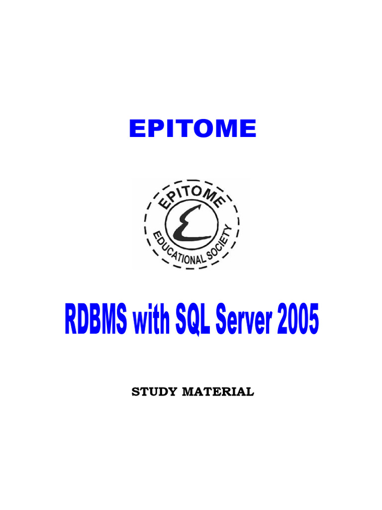 Rdbms With Sql Server 2005done Pdf Relational Database Databases 7691