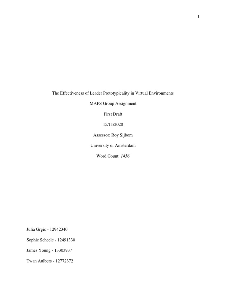 Annotated First Draft | Download Free PDF | Leadership | Survey Methodology