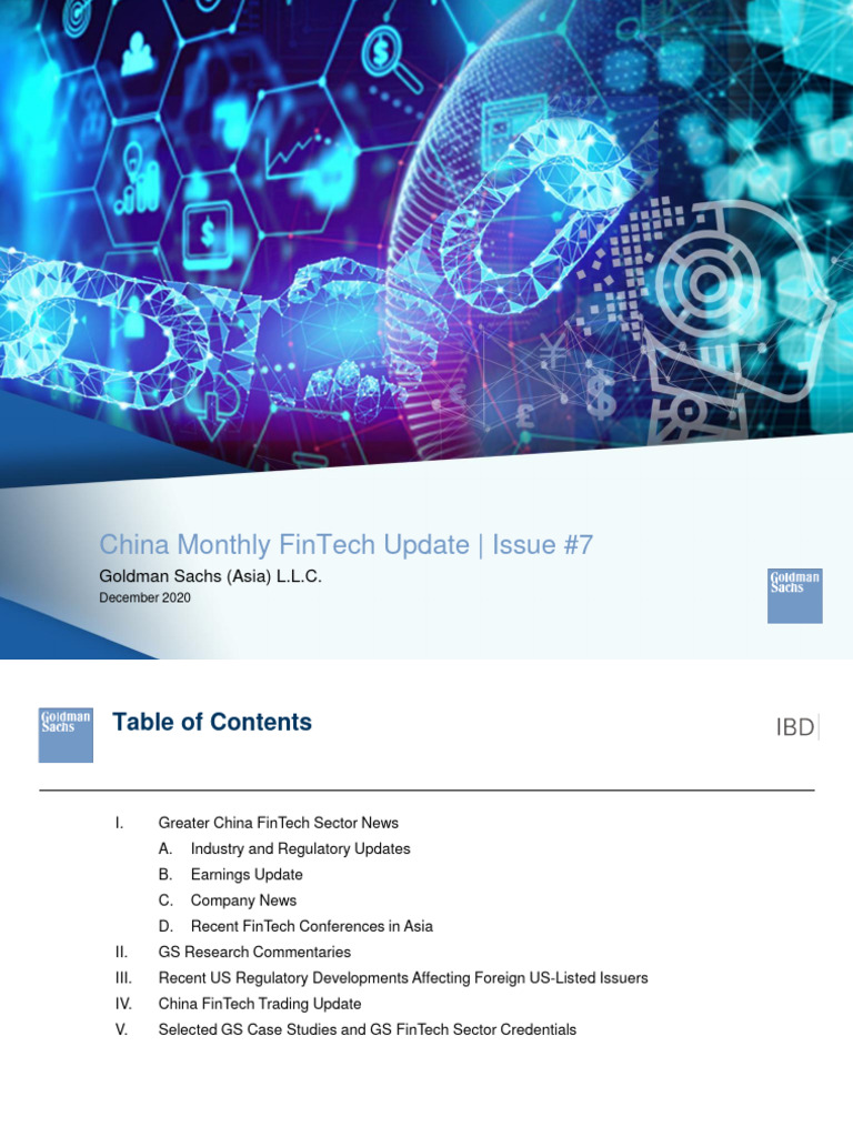 GS - China Fintech Monthly Update - 202012 v05 | PDF | Loans | Revenue