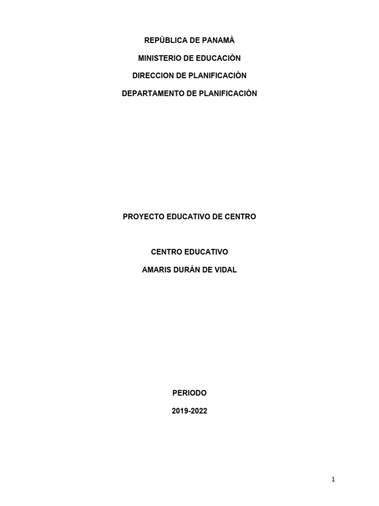 PEC-FORMATO 2019 Modificado | PDF | Enseñando | Salón de clases