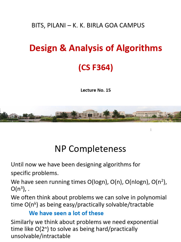 Lecture 15 | PDF | Time Complexity | Computational Complexity Theory