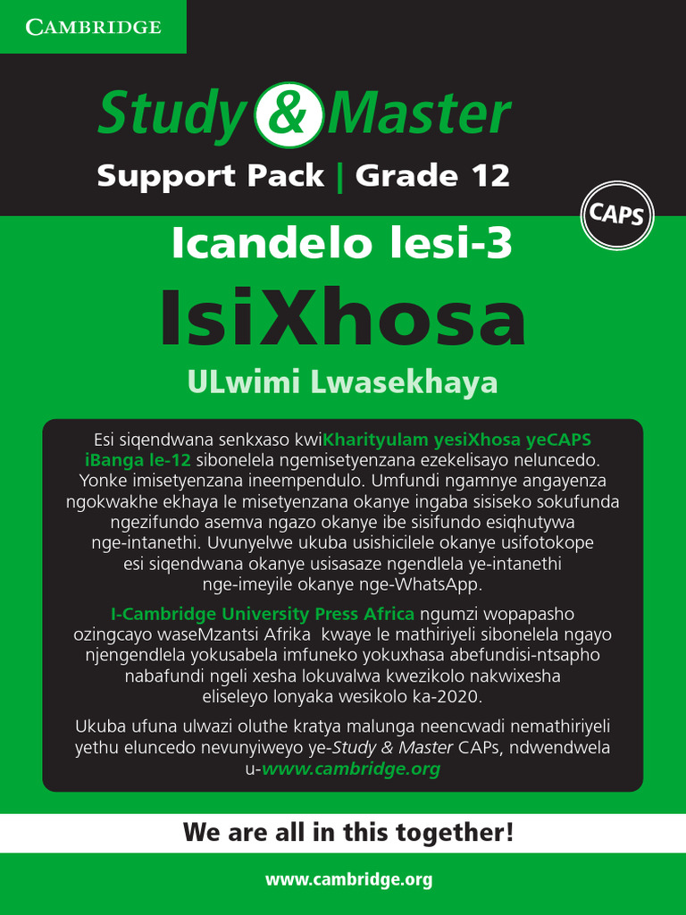 Study Master Gr12 3isixhosa Icandelo Lesi 3 | PDF